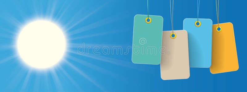 Sun Colored Price Stickers Header Stock Vector - Illustration of layout ...