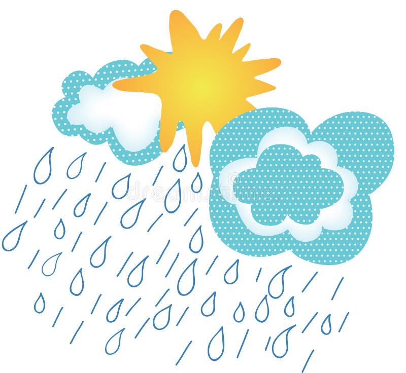 Sun comes out rain clouds stock vector. Illustration of cloud - 28472320