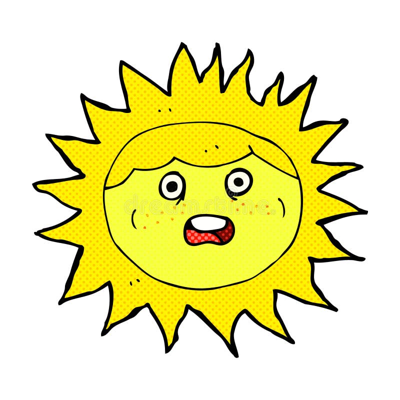 Sun Comic Cartoon Character Stock Illustration - Illustration of book ...
