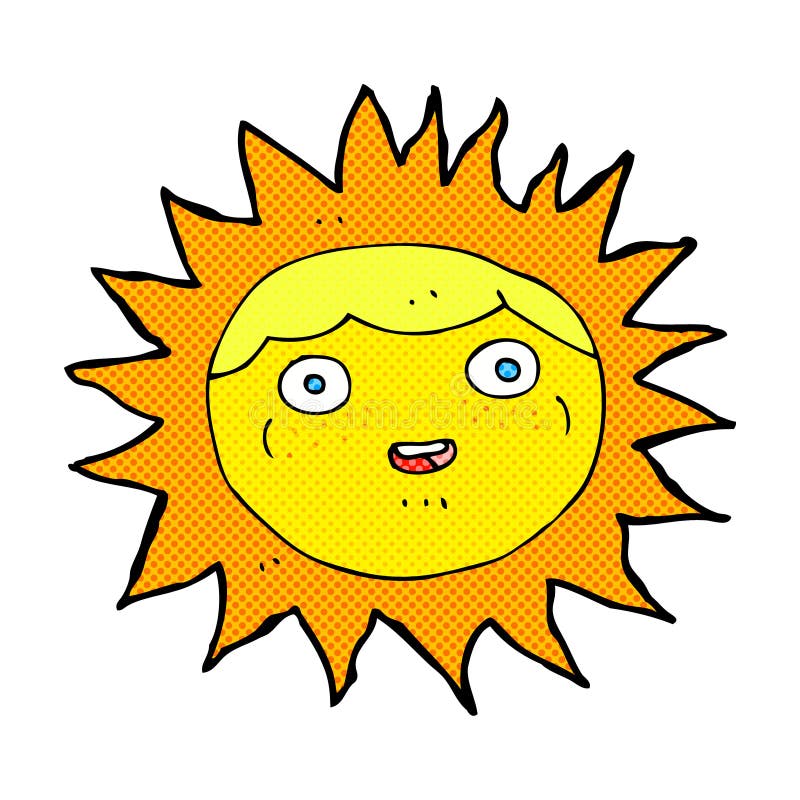 Sun Comic Cartoon Character Stock Illustration - Illustration of style ...