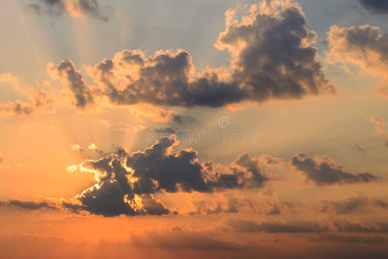 The Sun Coming Out of the Clouds at Dawn Stock Image - Image of magic ...