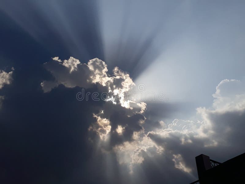 Sun stock image. Image of blue, dawn, heaven, cloudy - 114436957