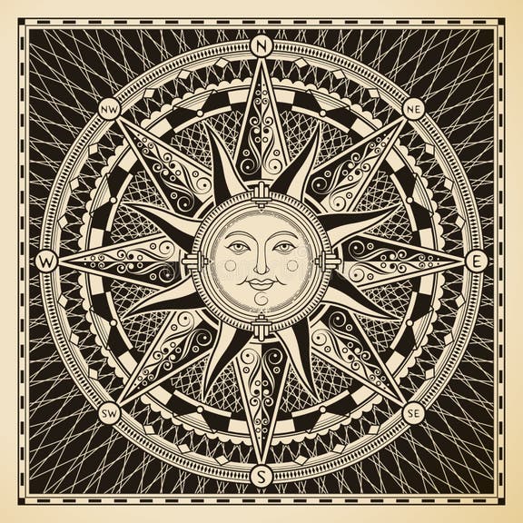 Sun Compass stock vector. Illustration of ancient, elegant - 31580108