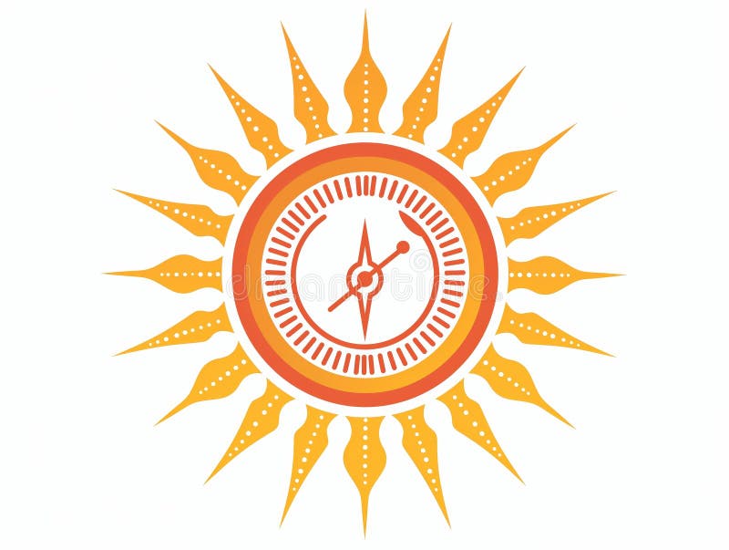 Sun with Compass Design stock illustration. Illustration of icon ...