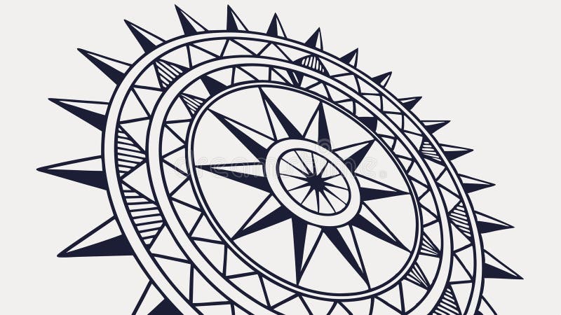 Sun Compass Starburst, Geometric Symbol, Celestial Design, Vector ...