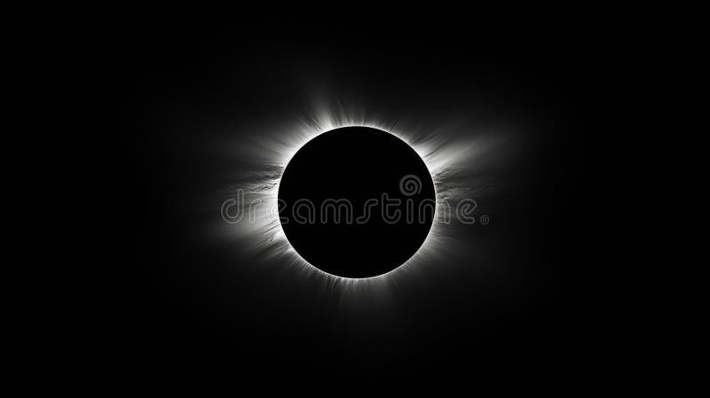 Sun Completely Covered by Moon during a Total Solar Eclipse, Revealing ...