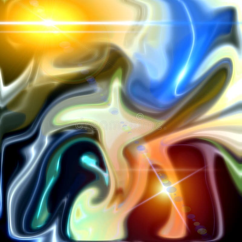 Sun and Cosmic Nebula with Lights, Background Stock Illustration ...