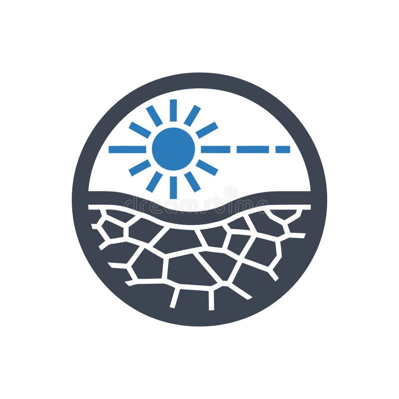 Sun Cracked Soil Icon stock vector. Illustration of climate - 361911550