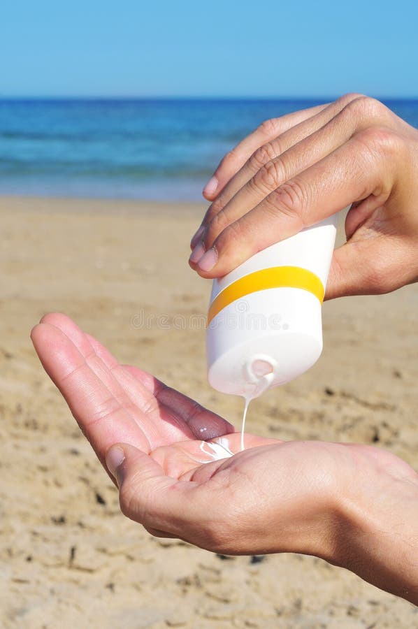 Sun cream stock photo. Image of colors, skin, sunbathe - 19656894
