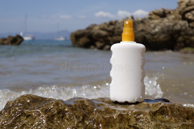 Sun cream bottle spray stock photo. Image of cream, health - 98682426