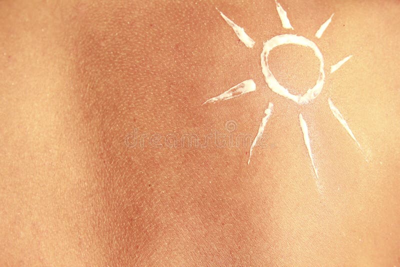 Sun Cream on the Female Back on the Beach Stock Image - Image of ...