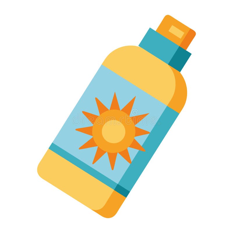 Sun Cream Bottle Flat Style Isolated. Cosmetic with Spf Stock Vector ...