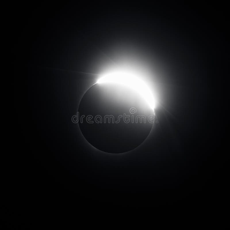 Sun Crescent at the End of a Total Solar Eclipse Stock Photo - Image of ...