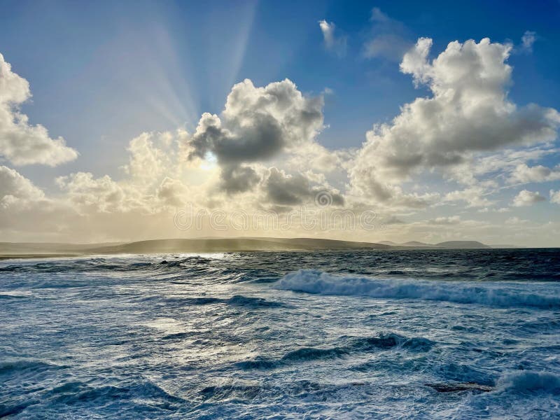 Sun Dancing on the Waves at Downpatrick Head, County Mayo, Ireland ...