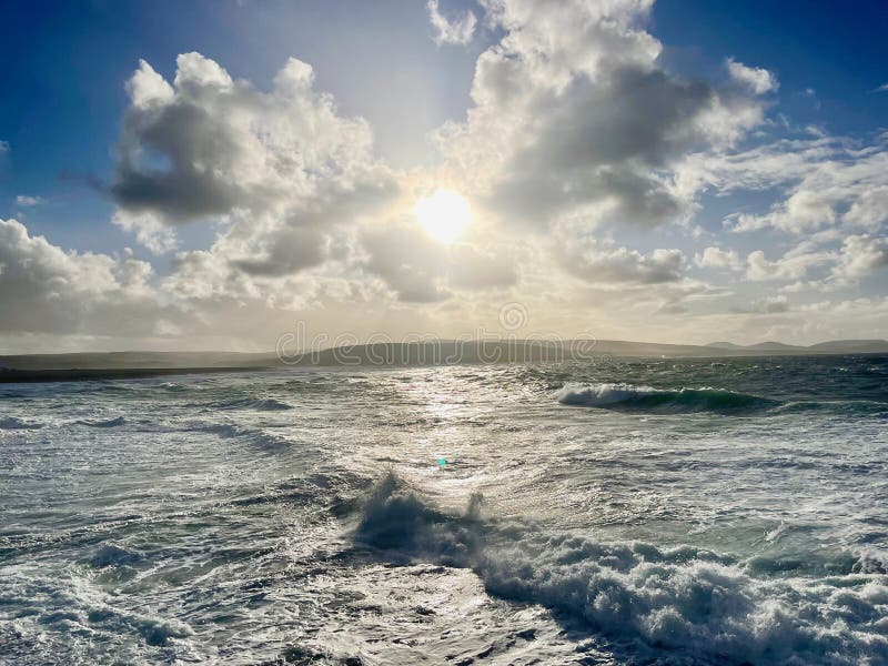 Sun Dancing on the Waves at Downpatrick Head, County Mayo, Ireland ...