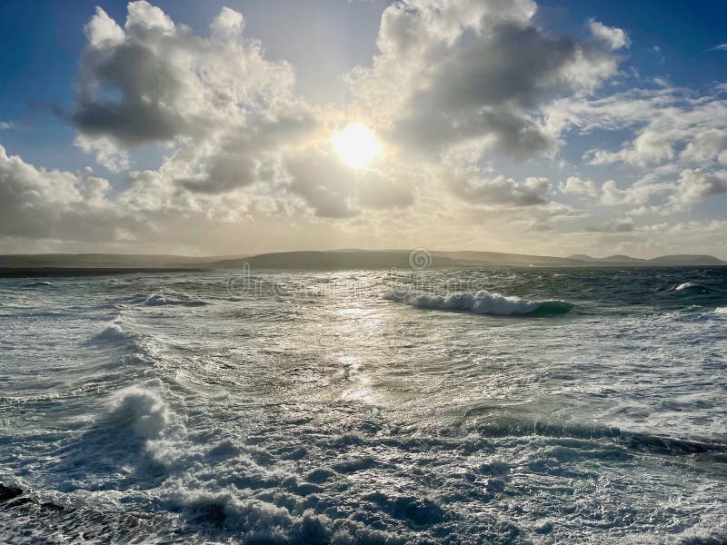 Sun Dancing on the Waves at Downpatrick Head, County Mayo, Ireland ...