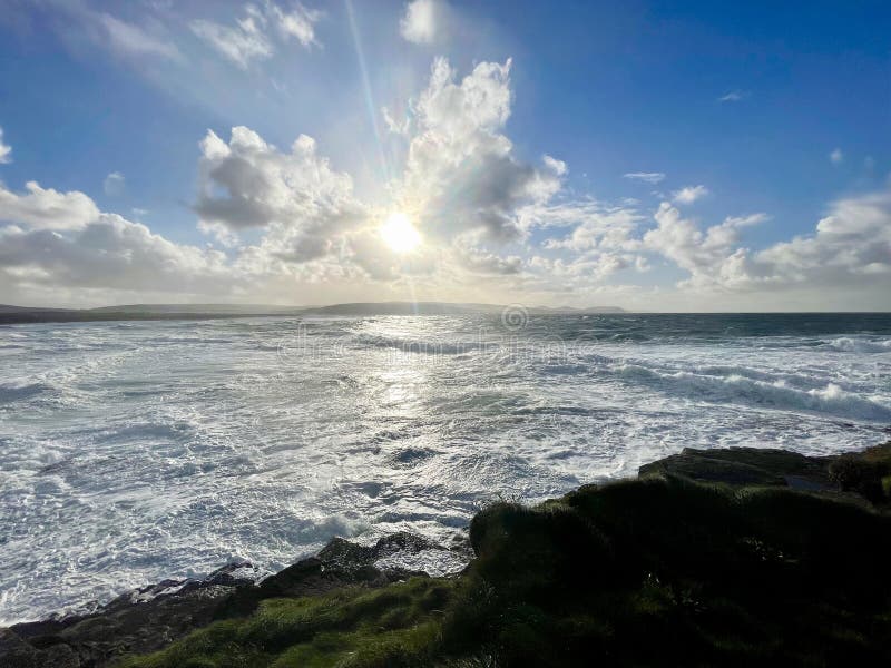 Sun Dancing on the Waves at Downpatrick Head, County Mayo, Ireland ...