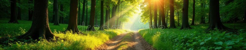 Sun Dappled Forest Path, Trees Towering Overhead, Tall Trees, Canopy ...