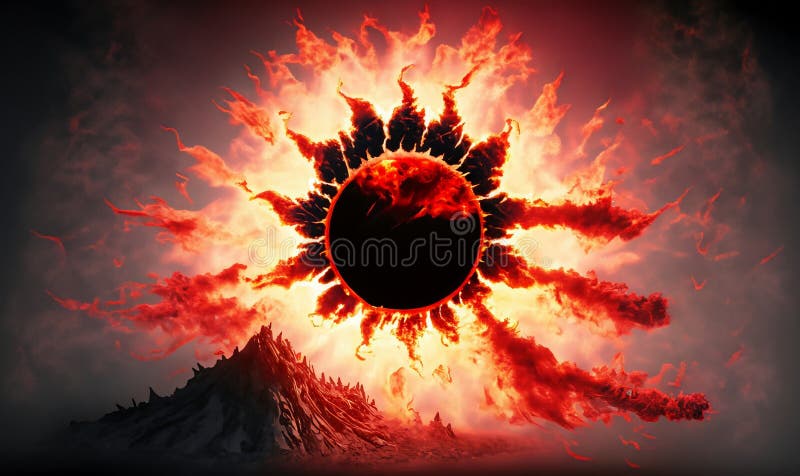 Sun in the Dark with a Colorful Explosion Stock Illustration ...