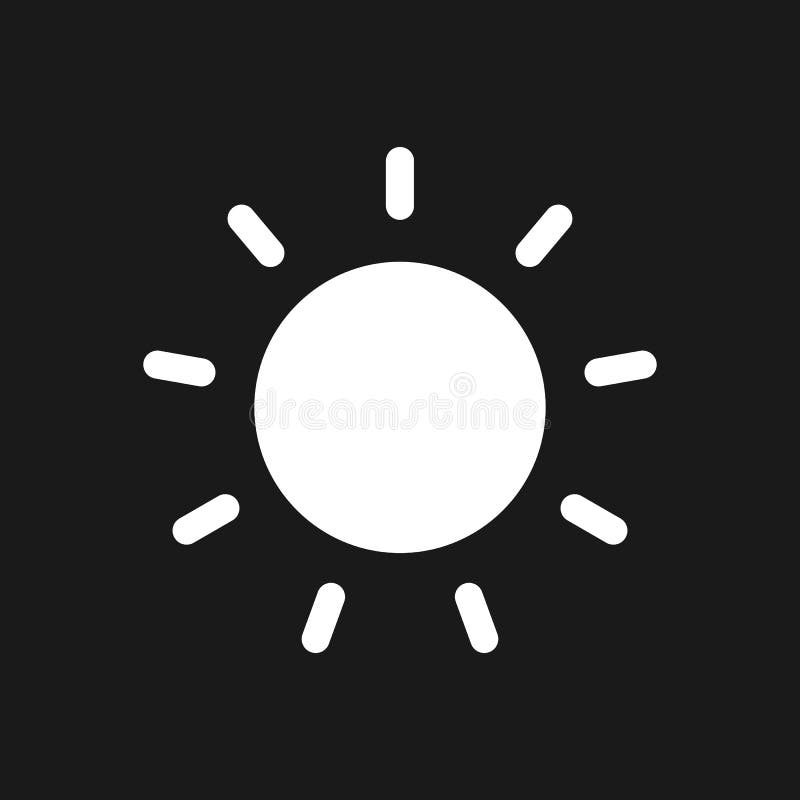 Sun Dark Mode Glyph Ui Icon Stock Vector - Illustration of correction ...