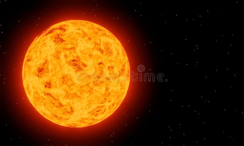 Sun on dark starry space stock image. Image of power - 355344695