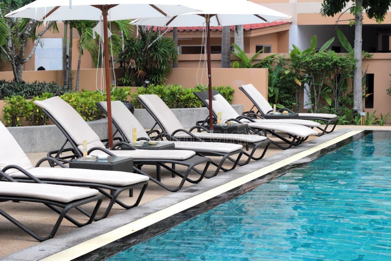 Sun Deck With A Swimming Pool Stock Photo - Image of modern, pool: 56183064