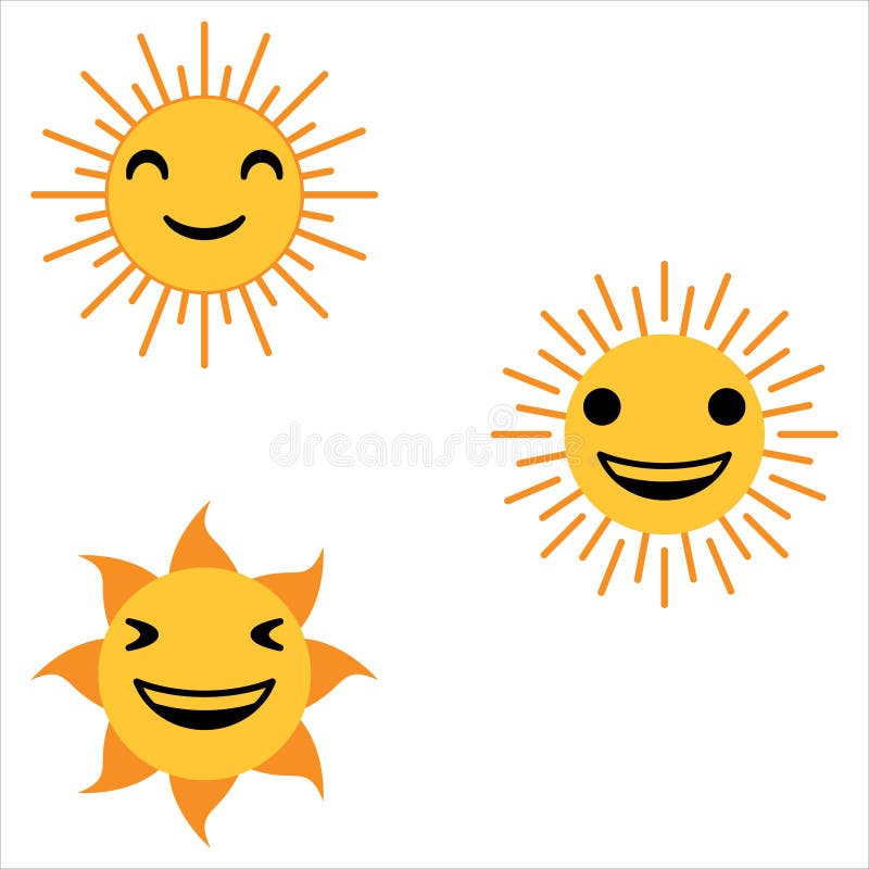 Sun Design. Collection of Sun. Sun with Cooling Glass Stock Vector ...