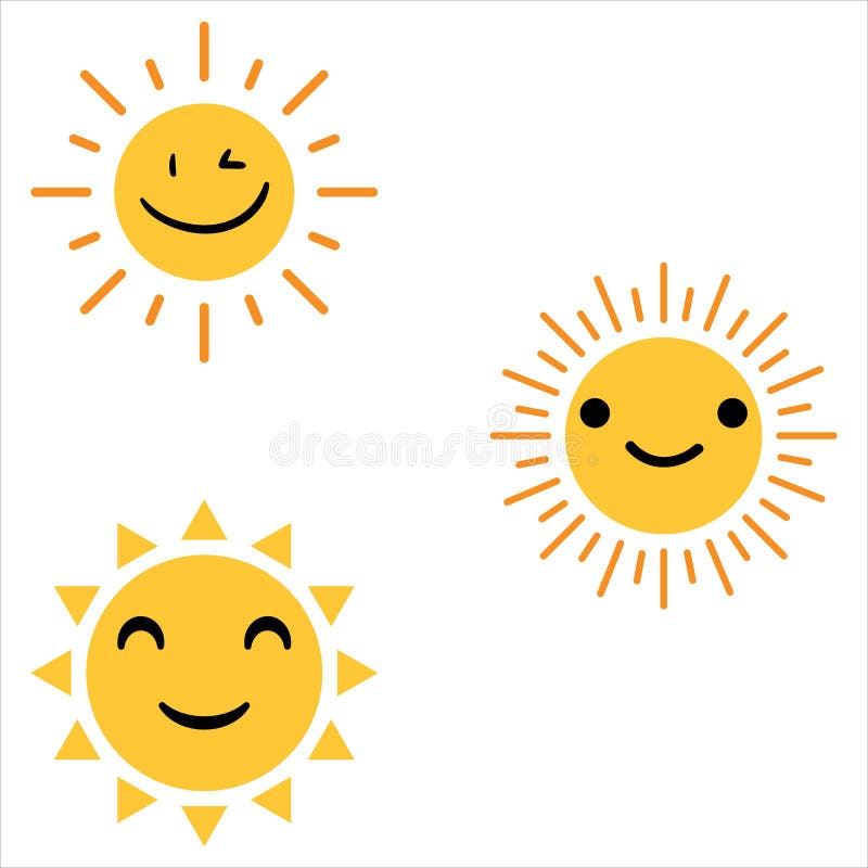 Sun Design. Collection of Sun. Sun with Cooling Glass Stock Vector ...
