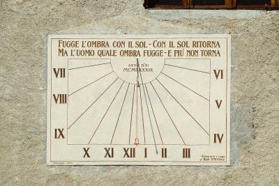 Sun dial stock photo. Image of future, fugit, back, frescoes - 2154472