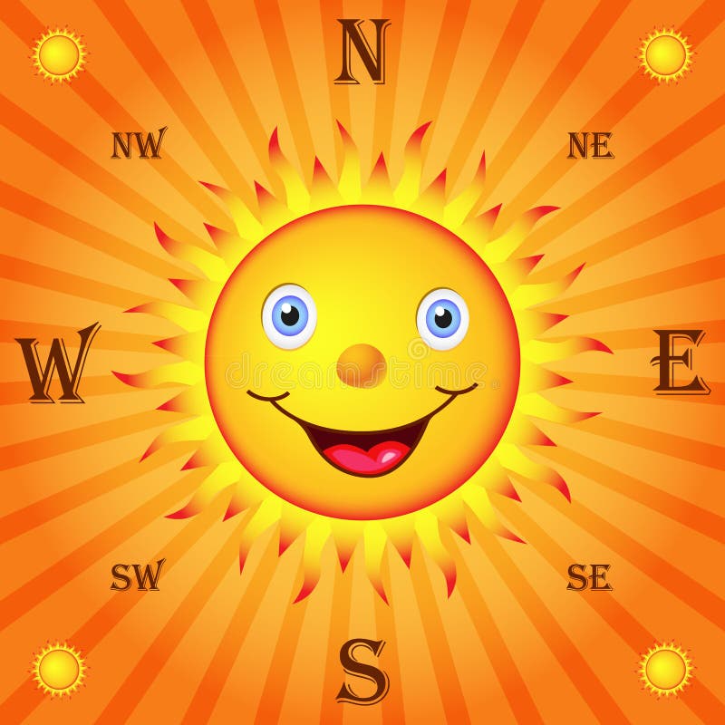 The Sun and the Direction of the World. Stock Illustration ...