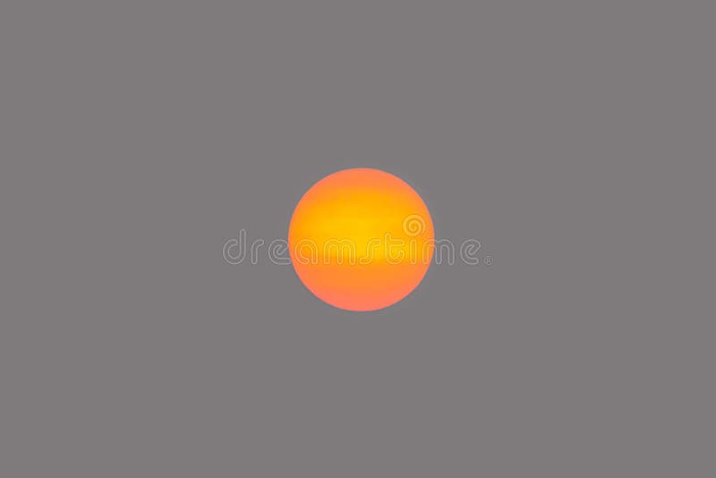 Sun Disk Isolated on Smoky Sky Stock Image - Image of abstract, orange ...