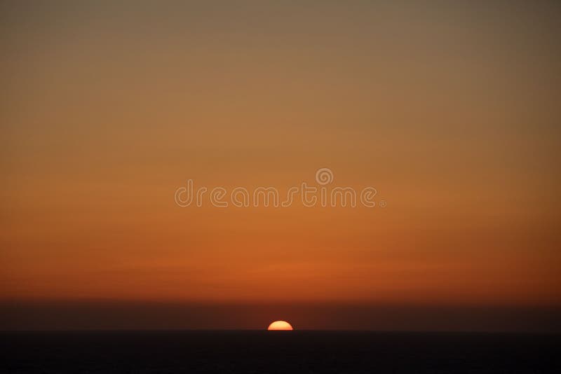 Sun Disk at Sea Horizon Colorful Sunset Stock Photo - Image of nature ...