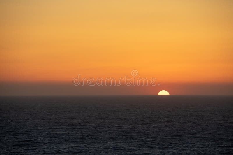 Sun Disk at Sea Horizon Colorful Sunset Stock Photo - Image of sunlight ...