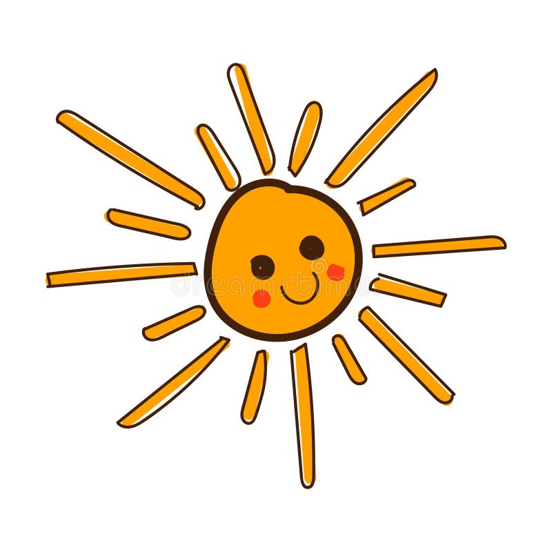 Sun Doodle Summer Sun Design Element Stock Vector - Illustration of ...
