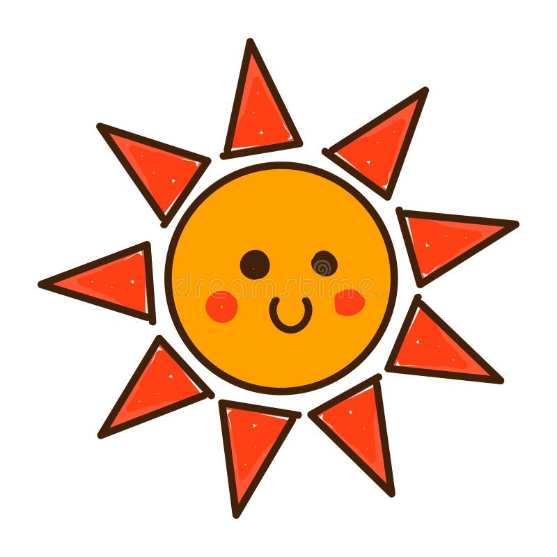 Sun Doodle Summer Sun Design Element Stock Vector - Illustration of ...
