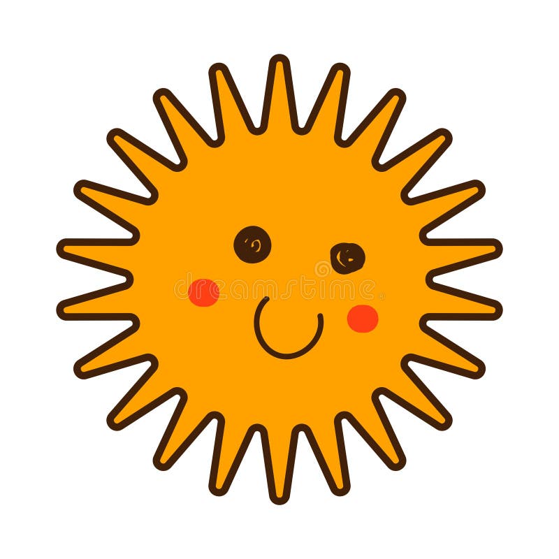 Sun Doodle Summer Sun Design Element Stock Vector - Illustration of ...