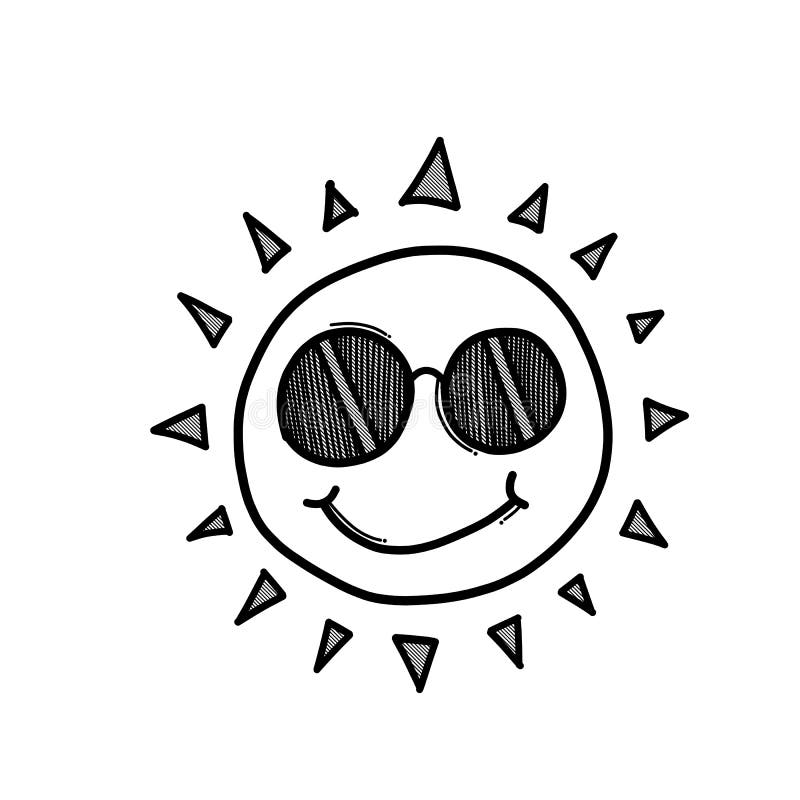 Sun Doodle Vector Icon. Drawing Sketch Illustration Hand Drawn Line ...