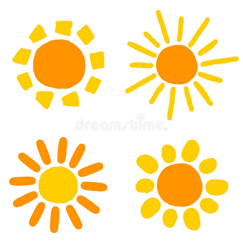 Sun drawings stock vector. Illustration of spring, daylight - 40830566
