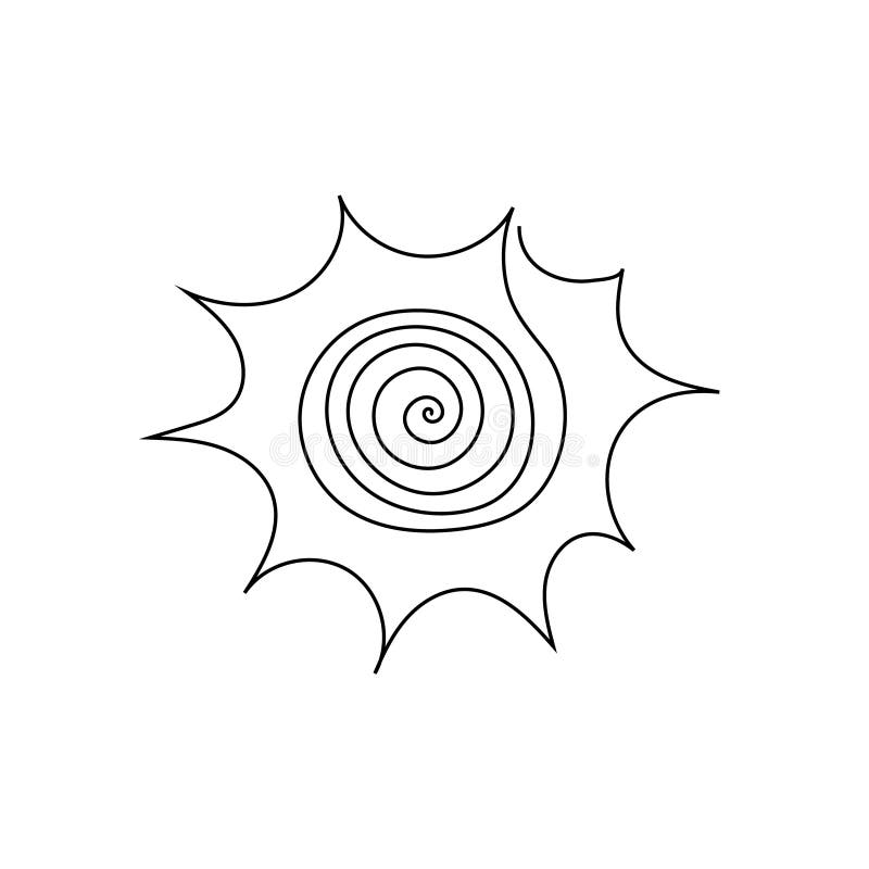 The Sun is Drawn in One Line on a White Background. Stock Vector ...