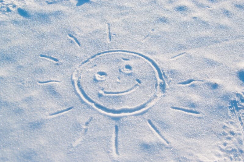 Sun Drawn in the Snow stock image. Image of outdoor, frozen - 28414797
