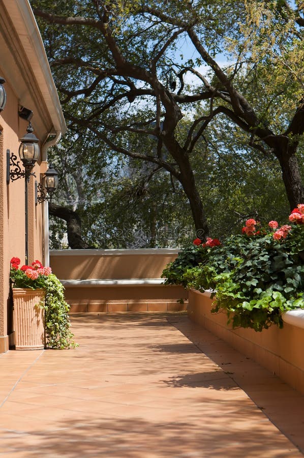 Sun Drenched European Veranda Stock Photo - Image of architecture ...