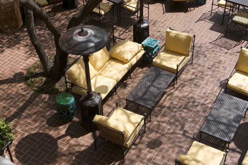 Sun Drenched Veranda Restaurant Seating Area Stock Image - Image of ...