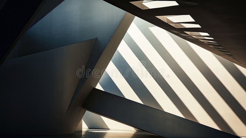 Sun-drenched Facade of a Building, with Sharp Contrast between the ...