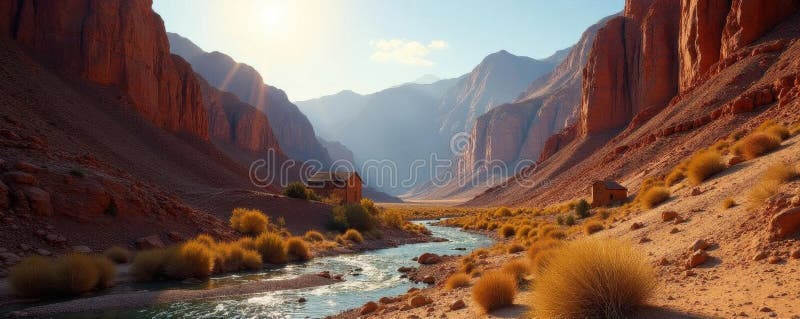 Dramatic Sun Drenched Mountains Stock Illustrations – 625 Dramatic Sun ...