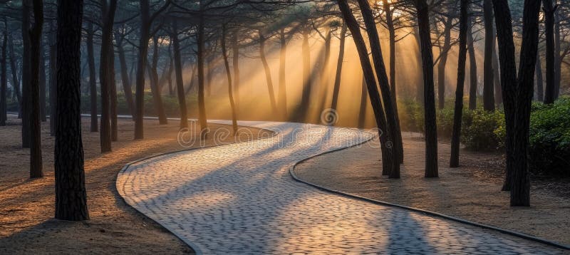 Sun Drenched Path through Natural Forest, Serenity, Wonder, Peaceful ...