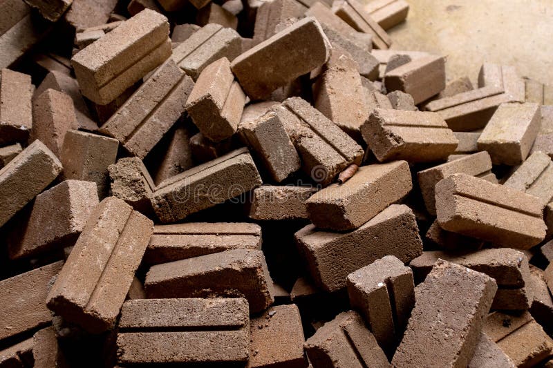 Sun Dried Clay or Mud Bricks Scattered at a Work Site in Malaysia Stock ...