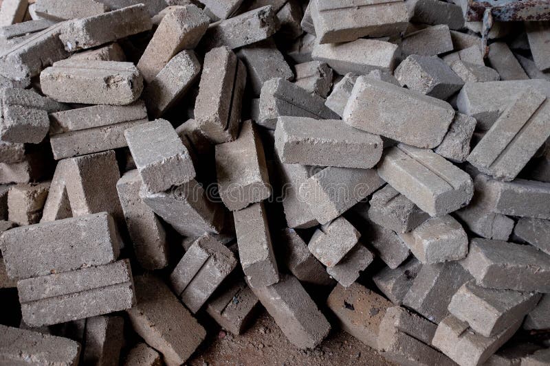 Sun Dried Clay or Mud Bricks Scattered at a Work Site in Malaysia Stock ...
