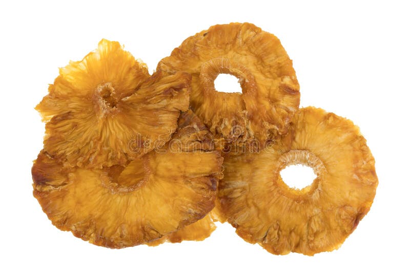 Sun Dried Pineapple Slices on a White Background Stock Photo - Image of background, serving ...