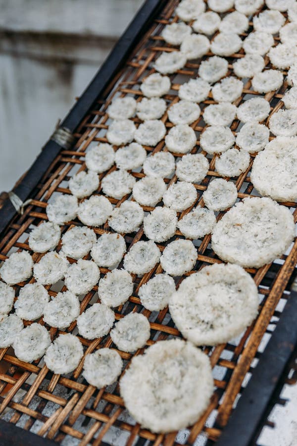 Sun Dried Sticky Rice on Panel at Luang Prabang, Laos Stock Photo ...
