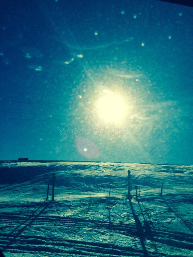 Sun stock photo. Image of driving, blue, highway, winter - 53806218